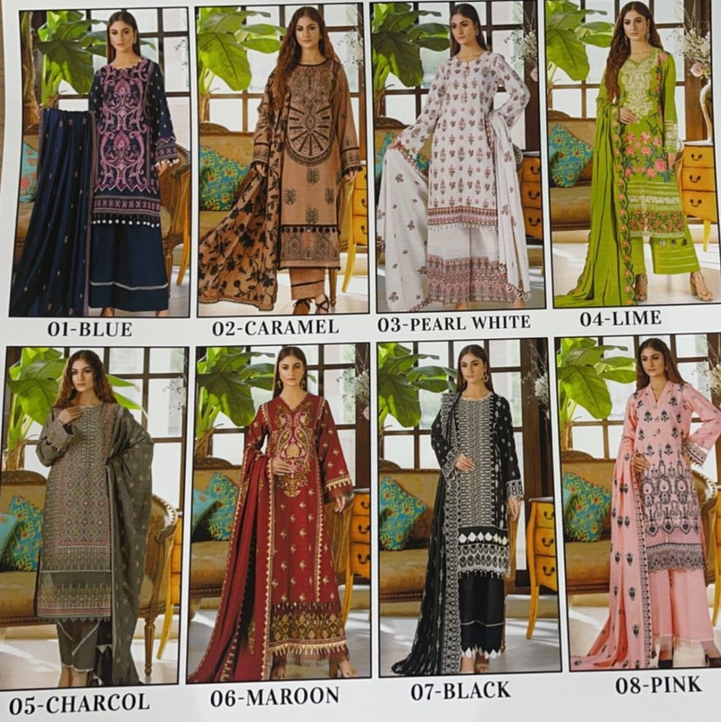 LIBAAS WINTER LUXURY EMBROIDERED DHANAK COLLECTION – Libaas By Umair Nawaz