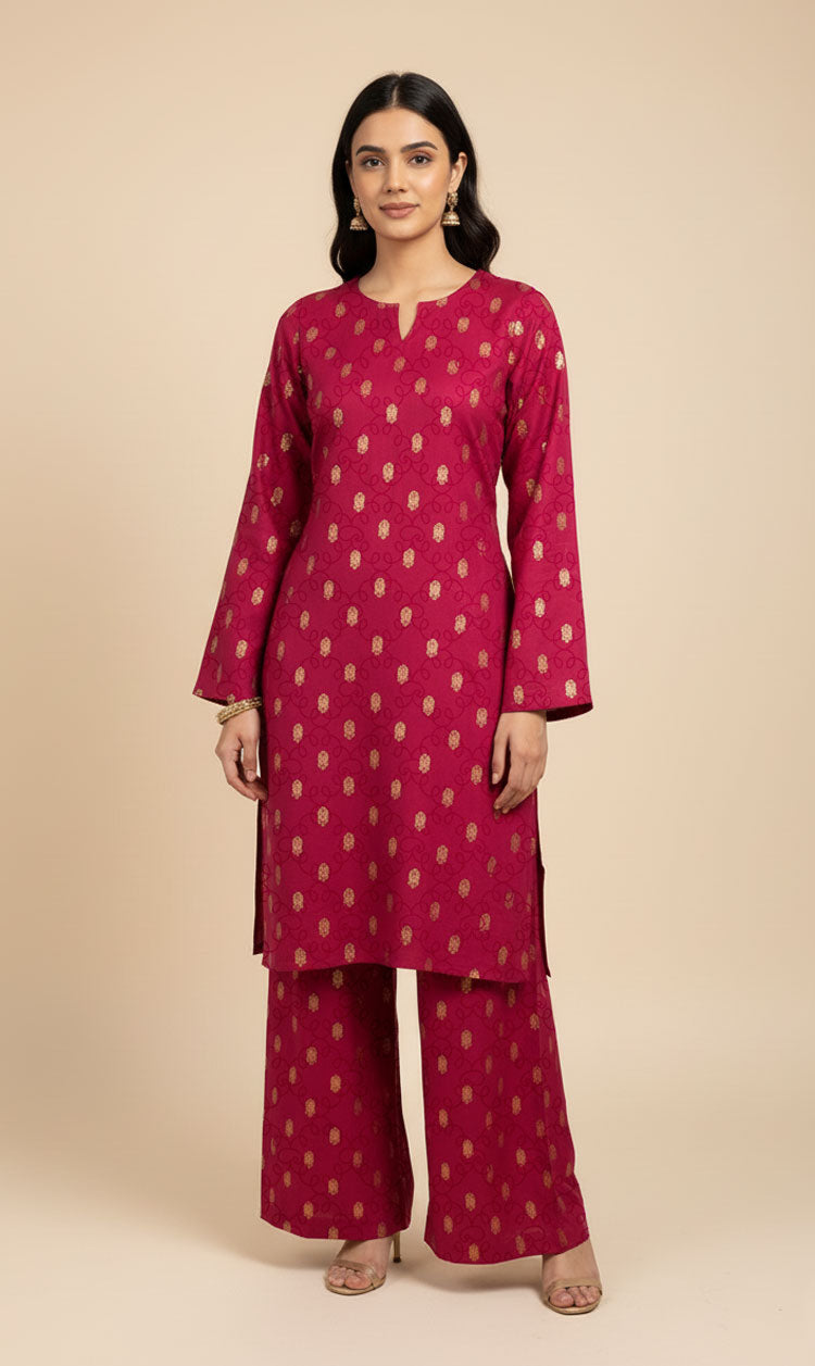 2 PCS LNF 163 SHIMMER PINK UNSTITCHED – Libaas By Umair Nawaz
